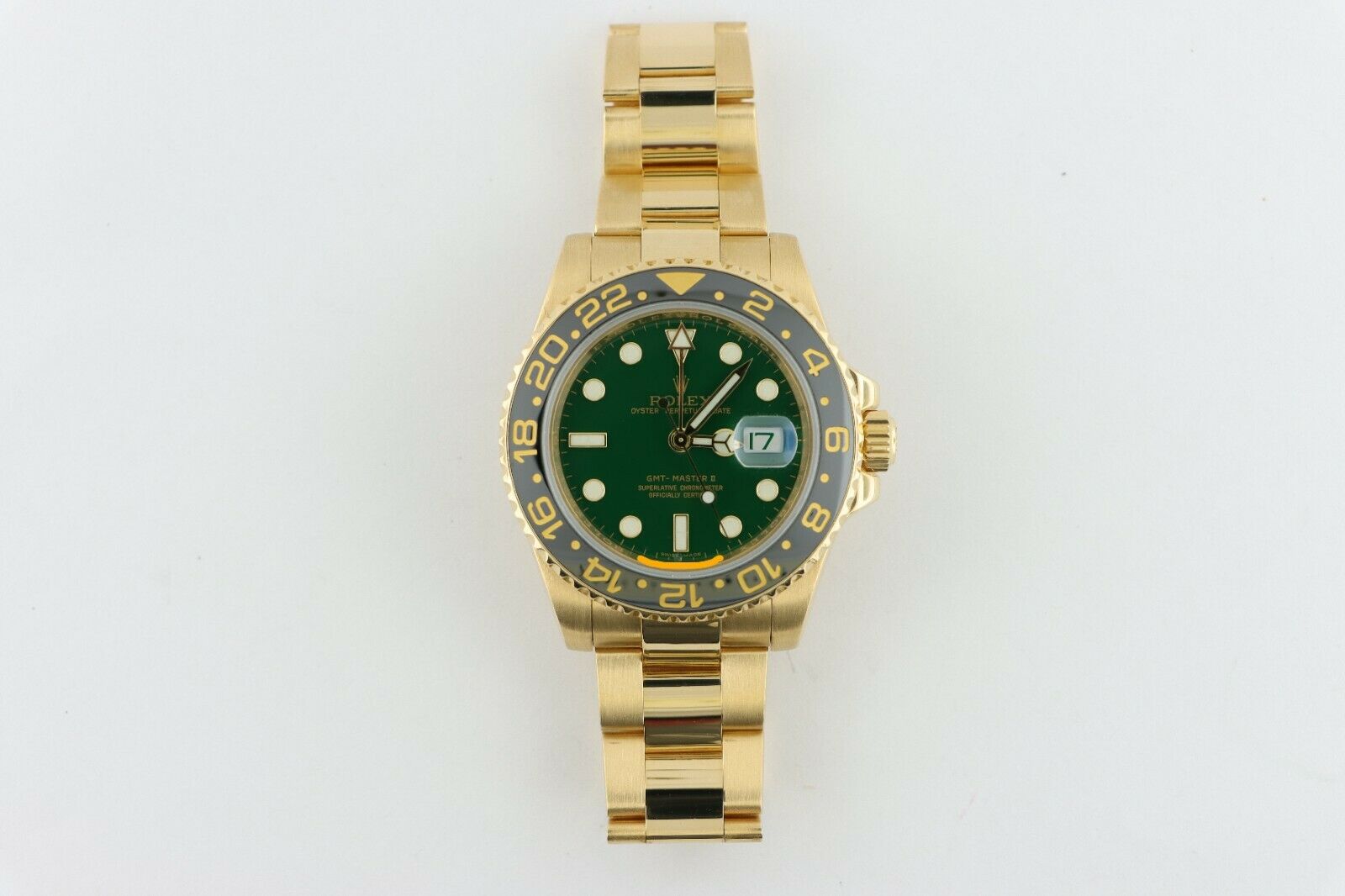 Rolex Gmt Master Ii Gold Green Face