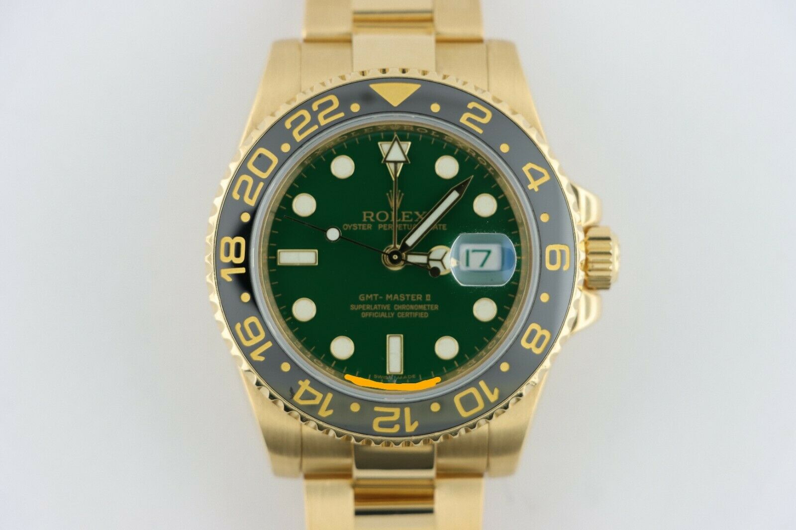 Rolex Gmt Master Ii Gold Green Face